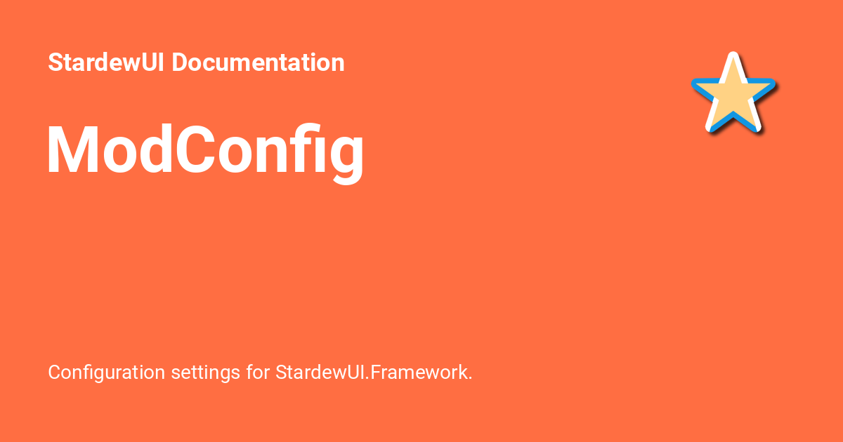 ModConfig - StardewUI Documentation