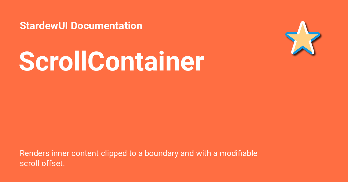 ScrollContainer - StardewUI Documentation